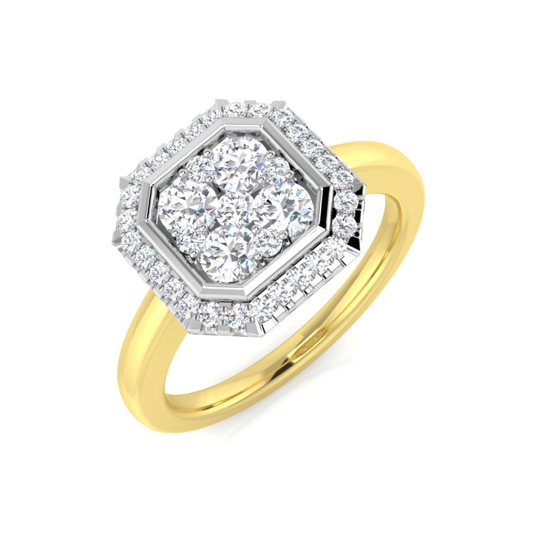 0.59ct Lab Grown Diamond Octagonal Cluster Engagement Ring | Samuel Perry