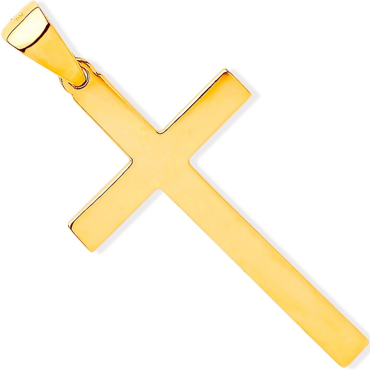 9ct Yellow Gold Solid Large Plain Cross – Bold & Timeless – Samuel Perry