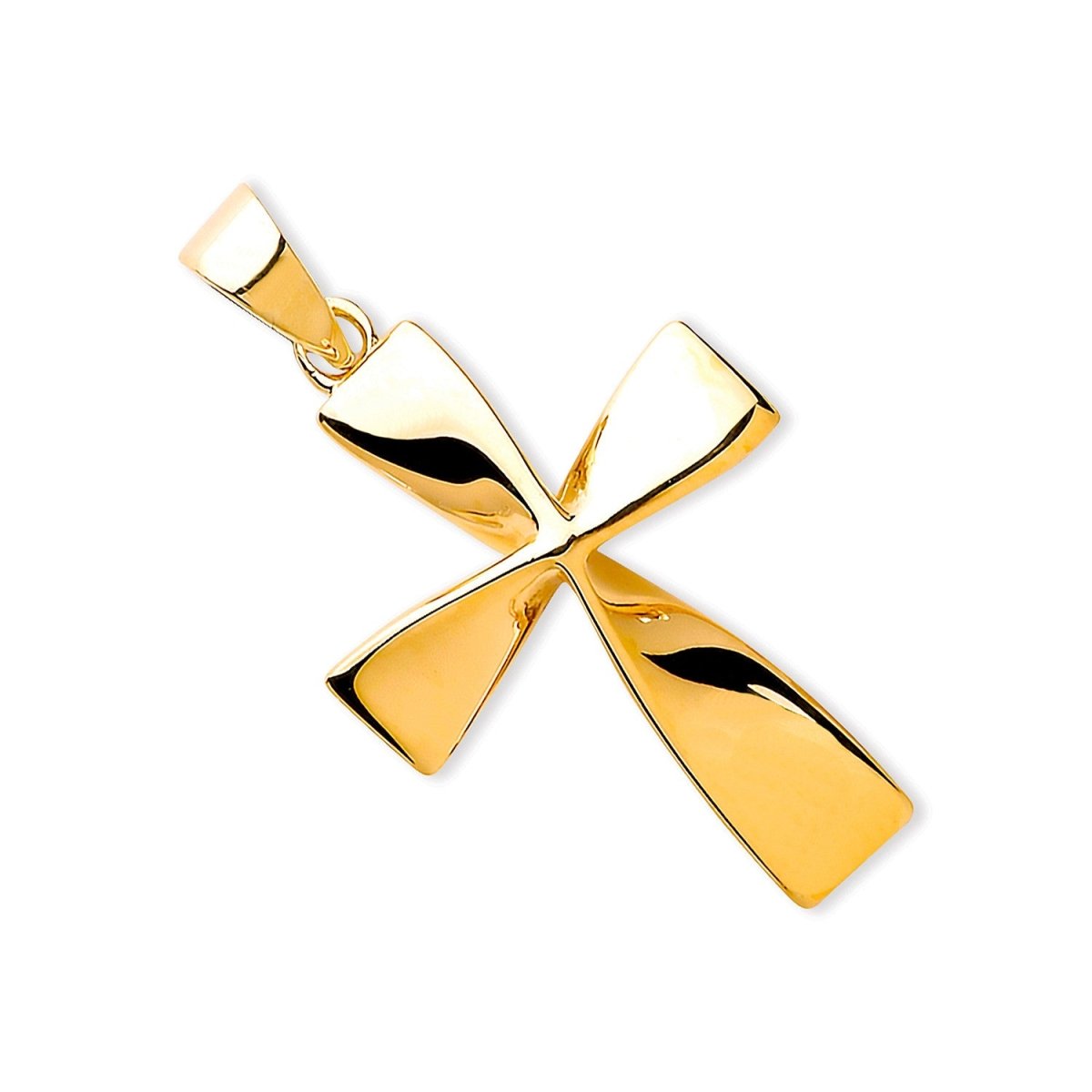 9ct Yellow Gold Twisted Cross – Unique & Elegant – Samuel Perry