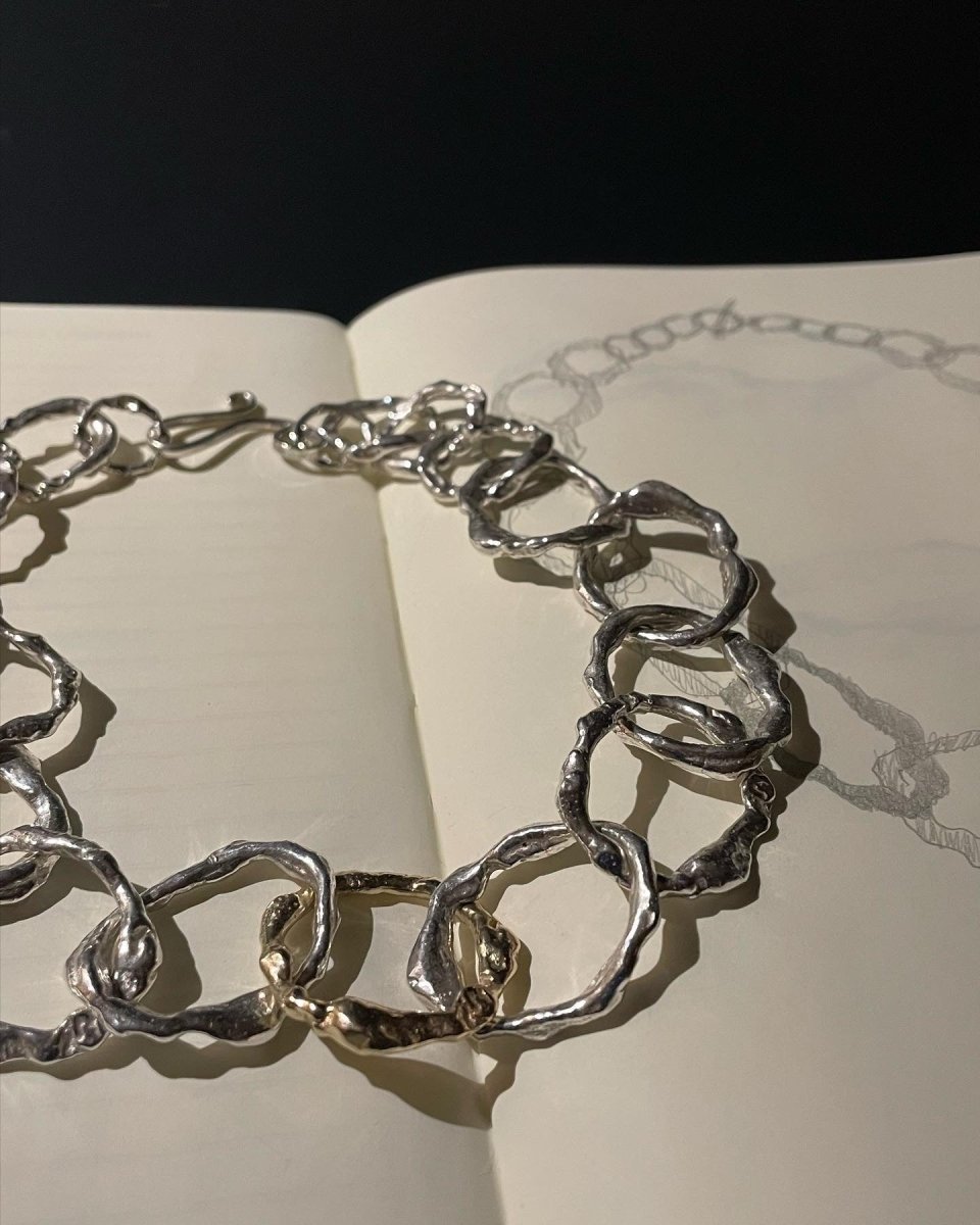 Full Halo Choker in Sterling Silver and 9ct Yellow Gold – Samuel Perry