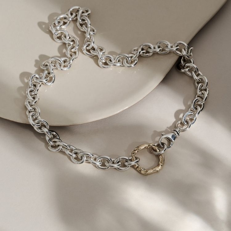 Molten Halo Chunky Choker In Sterling Silver And 9ct Yellow – Samuel Perry