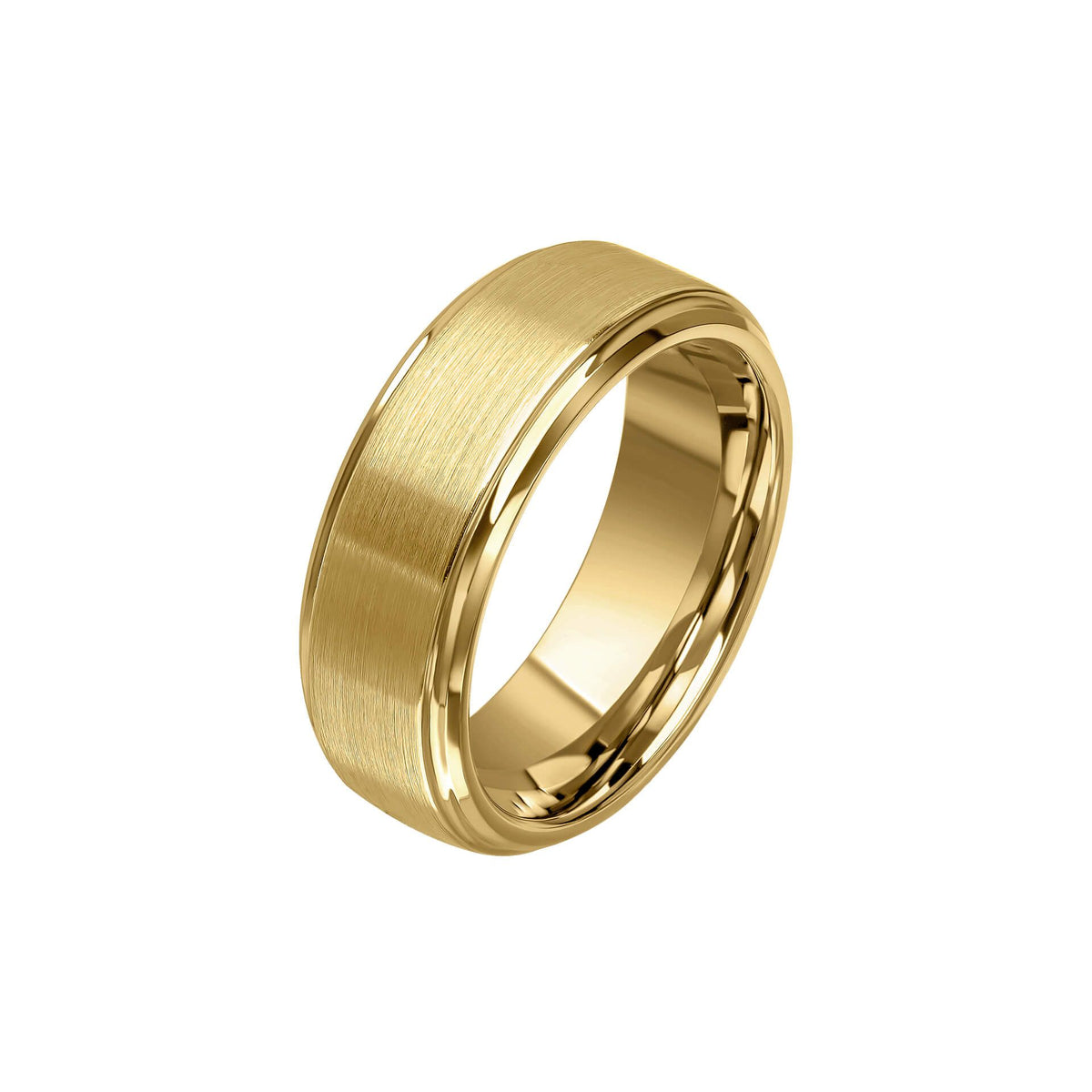 Fred Bennett Brushed Gold Plated Tungsten Ring | Samuel Perry Basildon ...