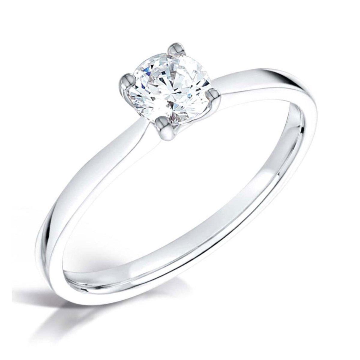 Solitaire Four-Claw Tapered Solid Court Engagement Ring | Samuel Perry