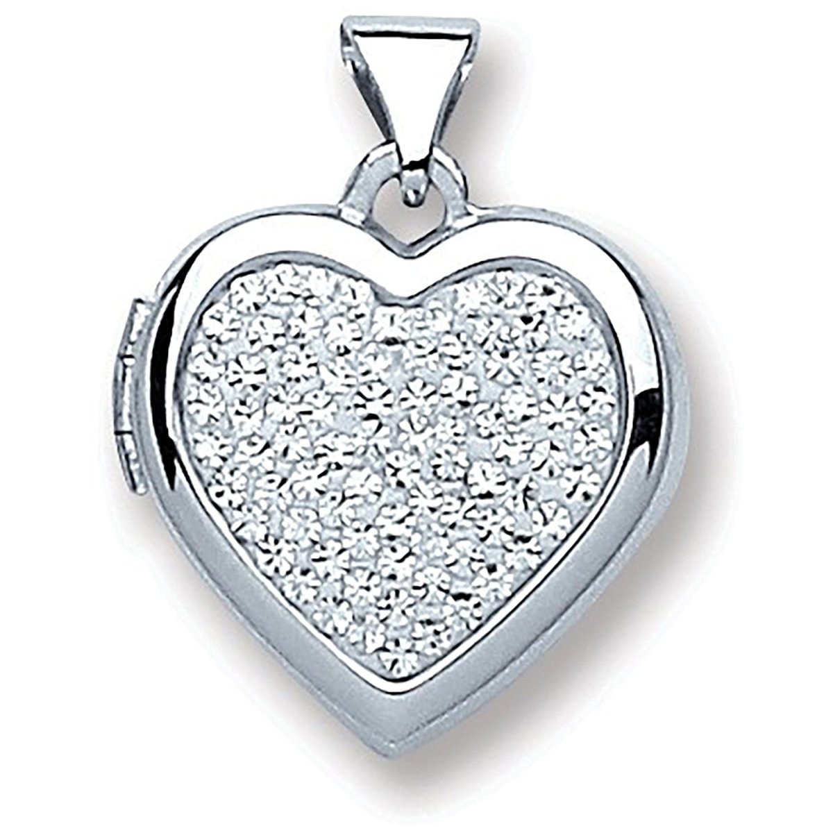Sterling Silver Crystal Heart Locket – Sparkling Elegance – Samuel Perry
