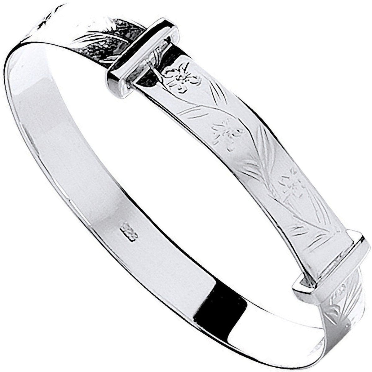 Sterling Silver Elegant D/C Expandable Baby Bangle – Samuel Perry