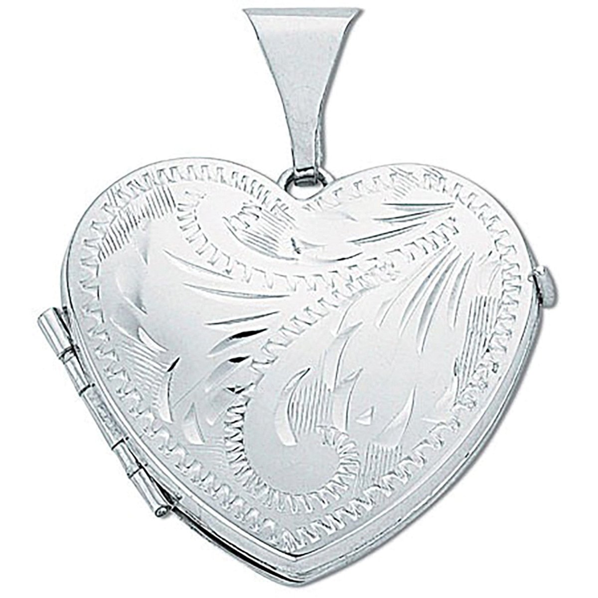 Sterling Silver Engraved Heart Locket - Exquisite – Samuel Perry