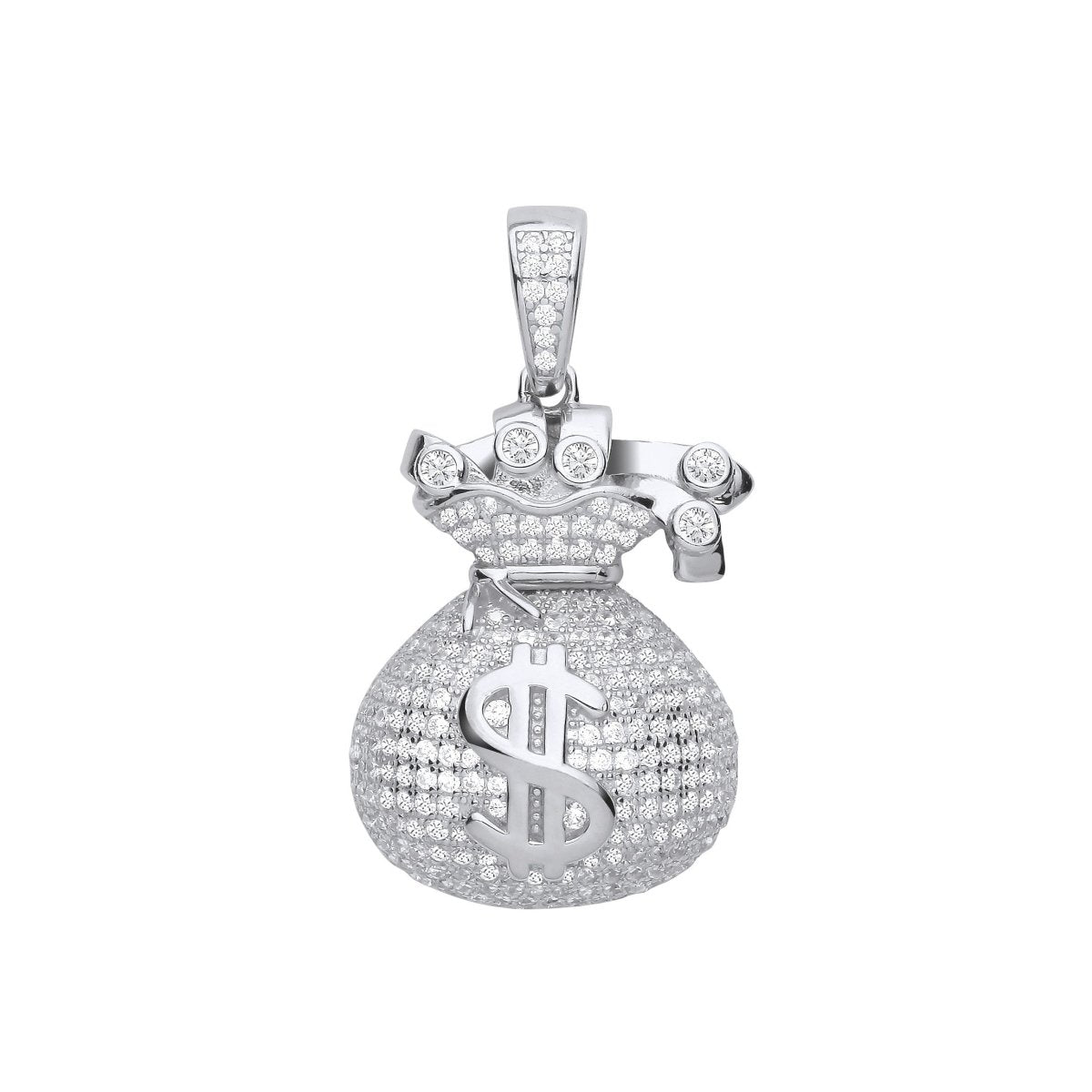 Sterling Silver Money Bag CZ Pendant – A Symbol Of Wealth & – Samuel Perry