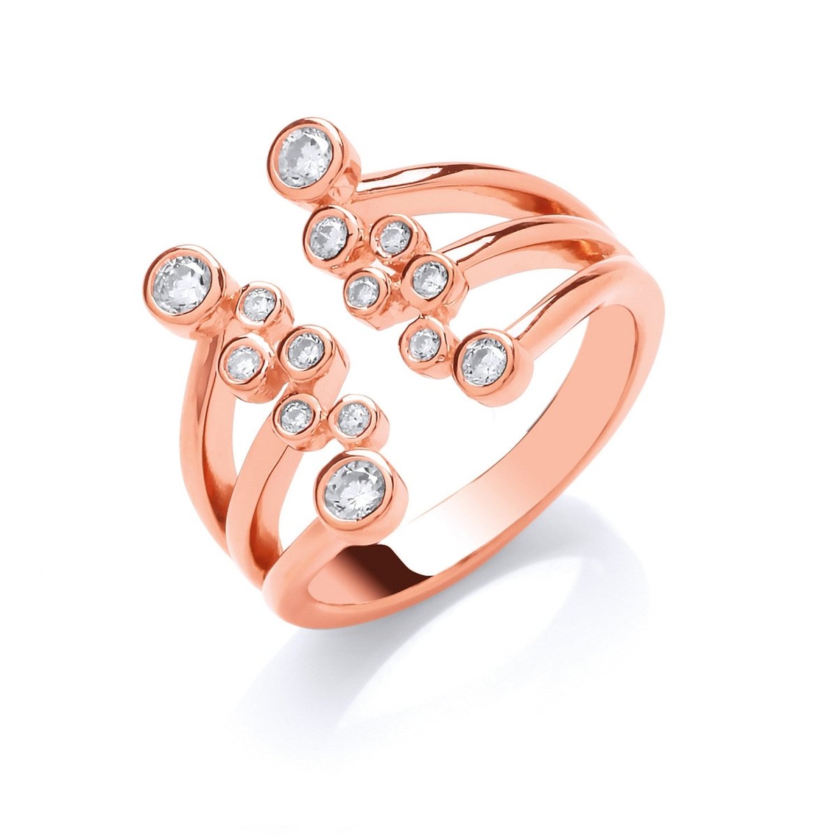 Sterling Silver Rose Gold Coated Open Top CZ Ring – Samuel Perry