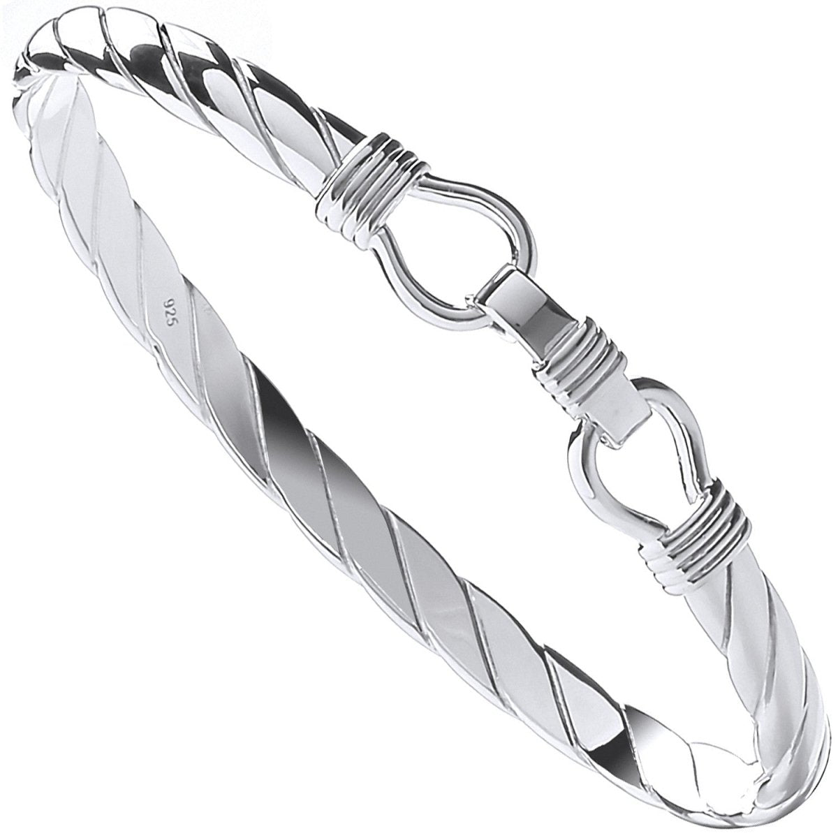 Sterling Silver Sleek Twist Solid Gents Bangle – Samuel Perry