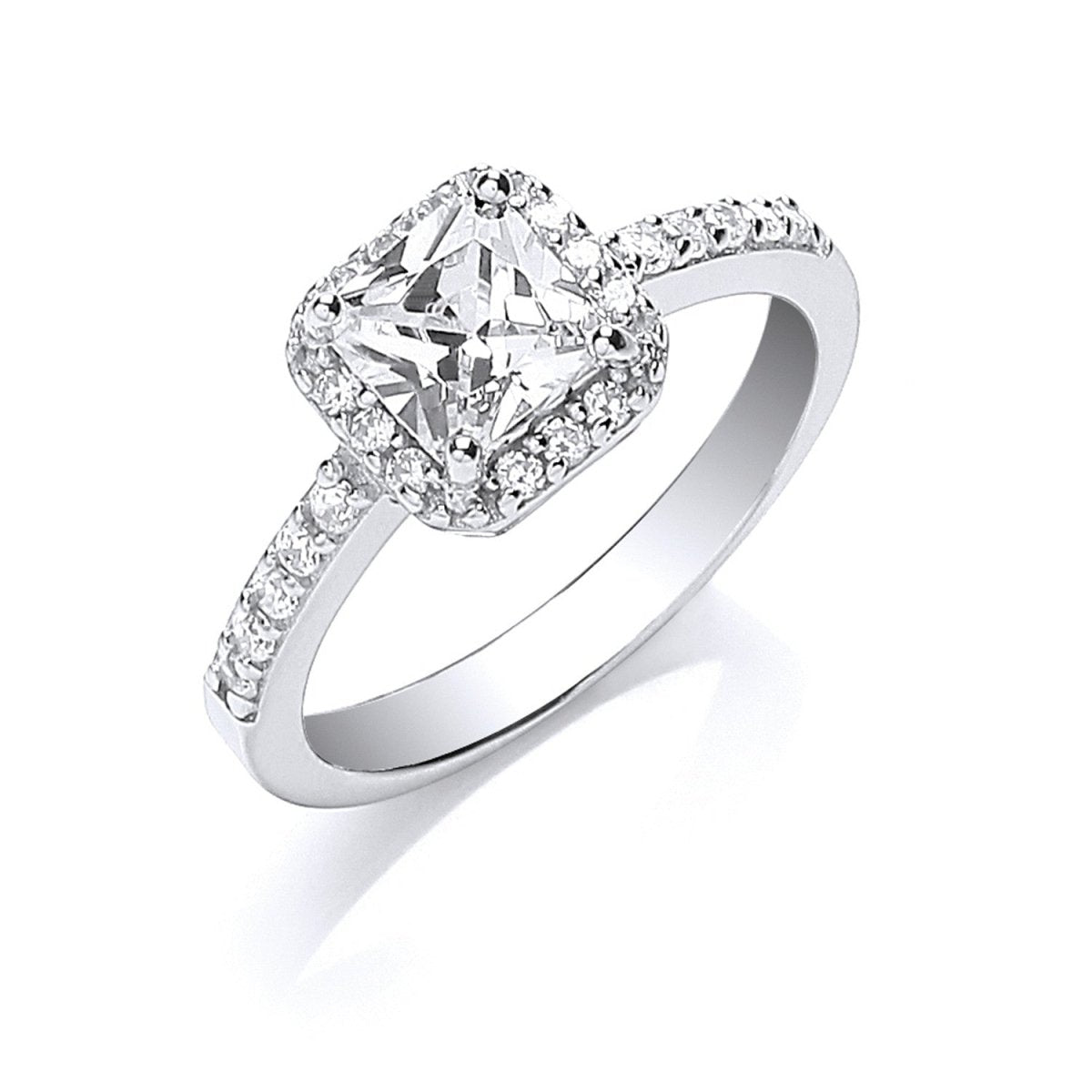 Sterling Silver Square CZ Ring | Samuel Perry