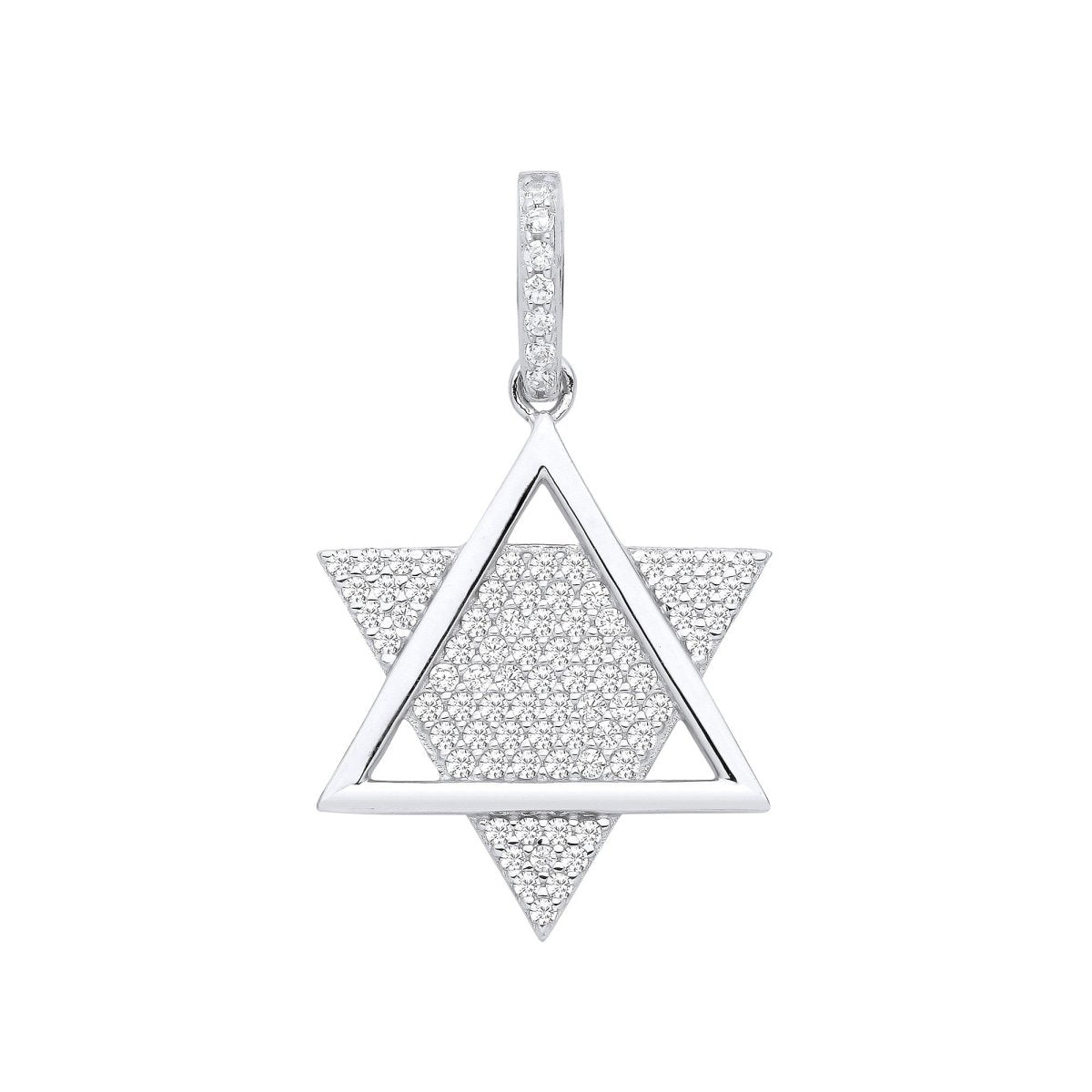 Sterling Silver Star Of David CZ Pendant – Sparkling Symbol – Samuel Perry
