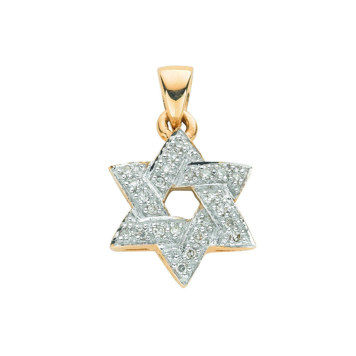 9ct Yellow Gold Star of David 0.15ct Diamond Necklace – Samuel Perry