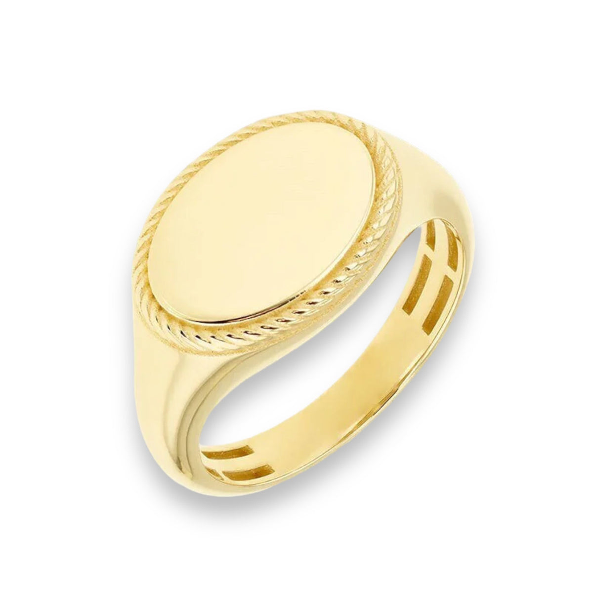 9ct Gold Twisted Rope Signet Ring - 14mm – Samuel Perry